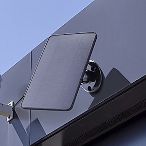 Pyhodi Solar Panel for Security Camera, 10W Solar Battery Charger Kit, Continuous Solar Power for Camera, Micro USB Camera Charging Solar Panel for Appliances, Adjustable Wall Mount (Black)