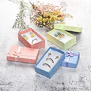 24-Piece Gifts Box Set, AQUEENLY Jewelry Gift Boxes for Rings, Pendants, Earring, Necklaces - Cardboard Jewelry Boxes for Anniversaries, Weddings, Birthdays, Assorted Colors - 3.2 x 2.0 x 1.1 Inches