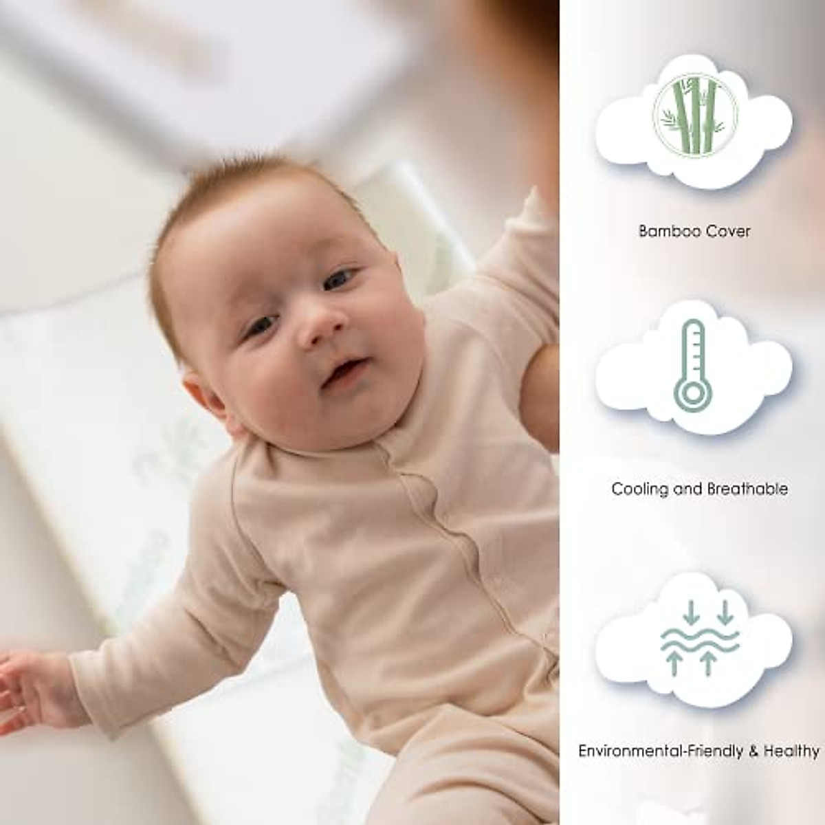 Truwelby Changing Pad, Waterproof Bamboo Cover Contour Diaper Changing Pad for Dresser Top, Baby Changing Table Pad Cover Hypoallergenic Washable