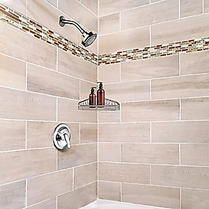 Design House 588921-SS 9.5 inch Modern Wall Mounted Stainless Steel Corner Shower Basket