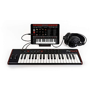 IK Multimedia iRig Keys 2 Pro portable keyboard MIDI controller with 25 velocity-sensitive synth-action keys and headphone output, for iPhone, iPad, Mac, PC, Android