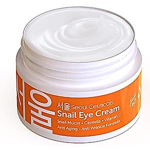 Korean Skin Care Snail Eye Cream - 97.5% Snail Mucin Korean Beauty Skincare Anti Aging Under Eye Cream With Cica Centella Asiatica - Extremely Effective Anti Wrinkle Eye Treatment Cream 0.5oz