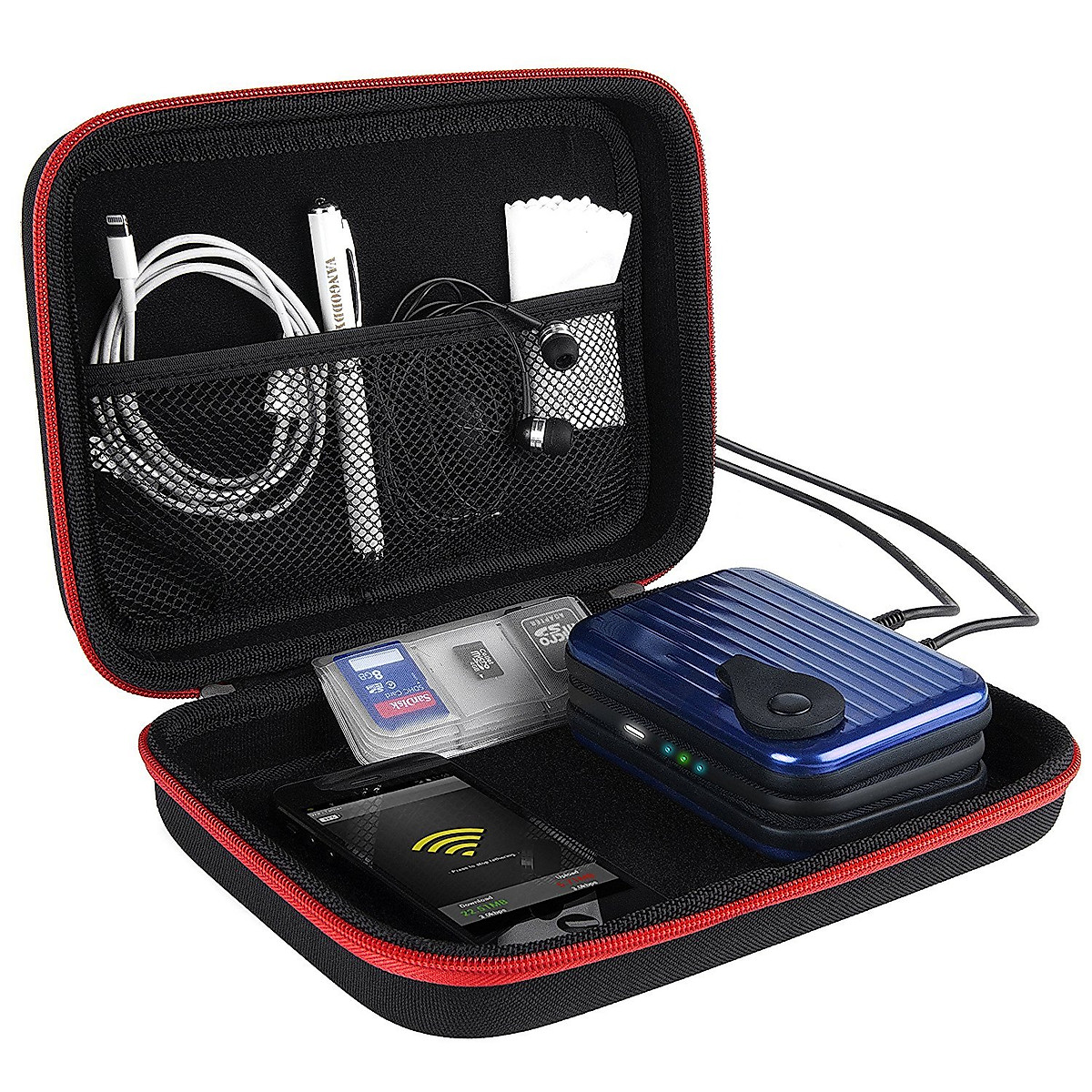 Mini Projector Case Travel Carrying Bag with Handles and Accessory Pockets fits Small Portable Projectors from TOUMEI, ARTLii, RIF6, PoFun, DBPOWER, TENKER, DR.J, GooDee, FUNAVO