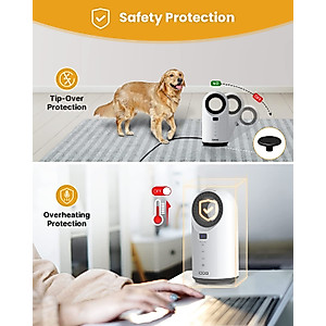 iDOO Electric Space Heater for Indoor Use with Remote, Portable PTC Ceramic Heaters for Bedroom, 1500W Fast Heating for Large Room/Office, Safe & Quiet for Home, 12H Timer, Oscillation, LED Display