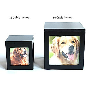 Heavenly Home Pet Keepsake Multiple Photo Cube Pet Urn for 1 to 4 Pictures Cremation Memorial for Pet Lovers Acrylic Glass Photo Protector Resting Place for Cat or Dog (90 Cubic Inches)