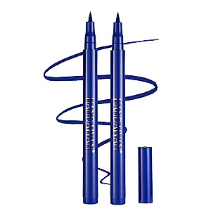 NVLEPTAP 2 PCS Dark Blue Liquid Eyeliner Pencil Set Colorful Liquid Eyeliner Pen Matte Eye Liner Waterproof Highly Pigmented Eye Makeup - 06 Dark Blue