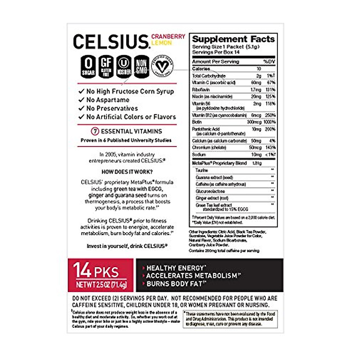 CELSIUS On-the-Go Powder Stick, Combo Pack of Dragonfruit Lime and Cranberry Lemon, 28 Piece Assortment
