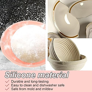 2Pcs Bread Proofing Basket Silicone, Collapsible Sourdough Bread Baking Supplies Dough Proofing Bowl Containers Oven Safe Baking Gifts for Bakers, 9inchs (A)