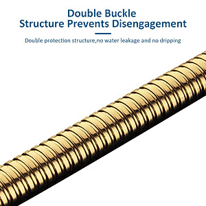 Oupukle Shower Hose Stainless Steel Handheld Shower Head Hose with Brass Insert and Nut - Durable and Flexible (60 Inches, Brushed Gold)