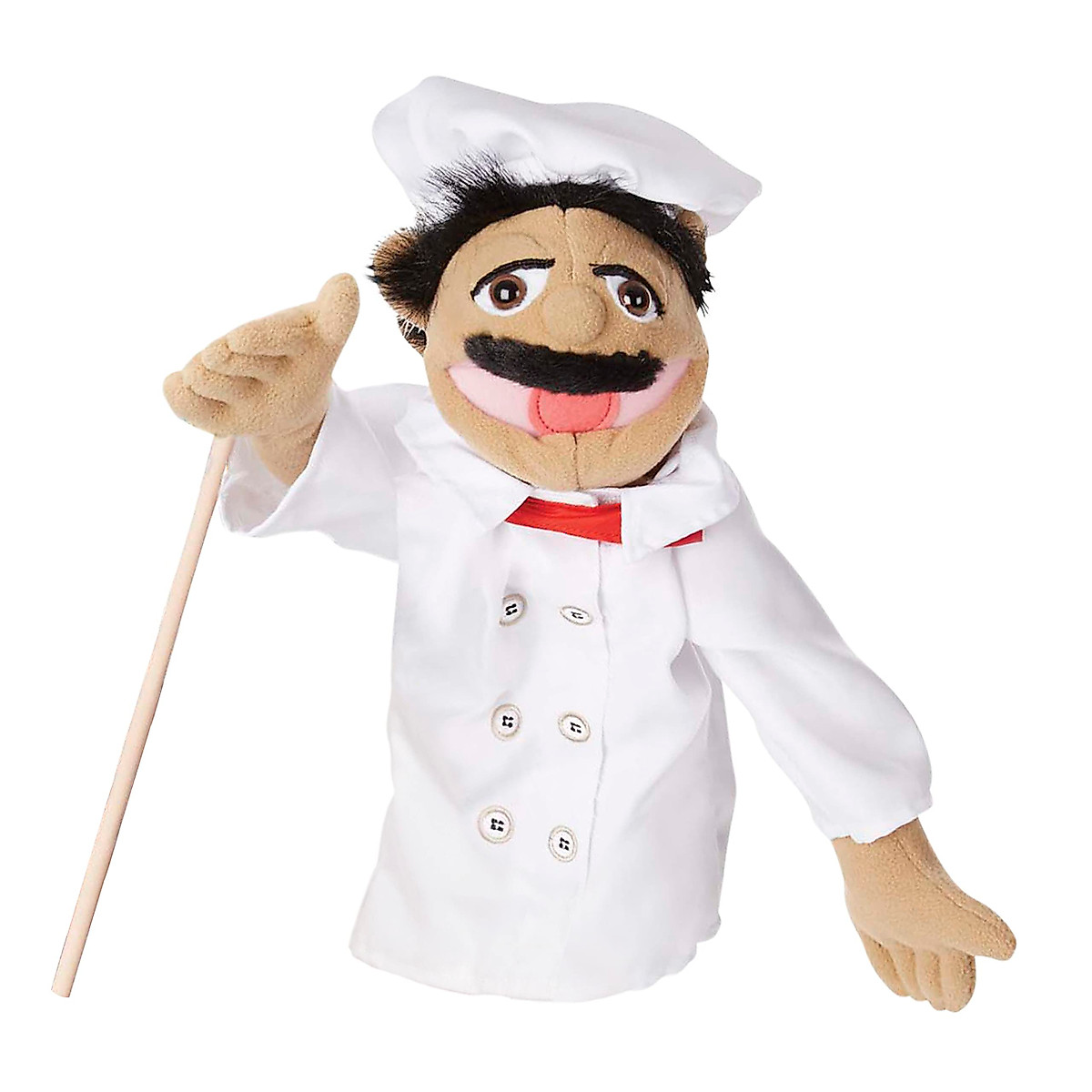 Melissa & Doug Chef Puppet (Al Dente) with Detachable Wooden Rod - Pretend Play Chef Puppet Chef Pepe