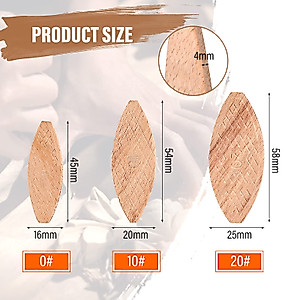 Beechwood Joiner Biscuits Number 0, 10, 20 Wood Joining Biscuits Woodworking Biscuits Assorted Beech Wood Chips for Crafting Woodworking(150 Pieces)