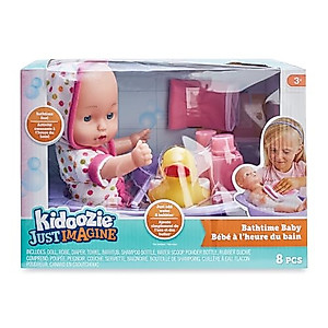 Kidoozie Bathtime Baby, 12-Inch Doll, Bath tub and Accessories for Kids, Pretend Play, Ages 3 and up (G02566)