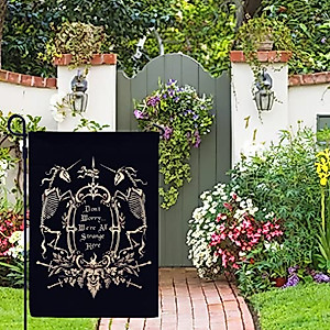Gothic Art Welcome Vertical Garden Flag, Double Sided 12 ×18 Inch, Gothic Yard Garden Outdoor Decor, Gothic Macabre Outdoor Decor, Gothic Garden Flag