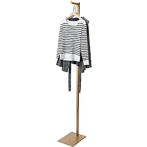 Sintuff Adjustable Cloth Display Stand Adjustable 48-72 Garment Display Single Metal Cloth Display Single Rack Display Single Costumer Shirt Display Costumer for Thrift Shop Retail Store (Gold)