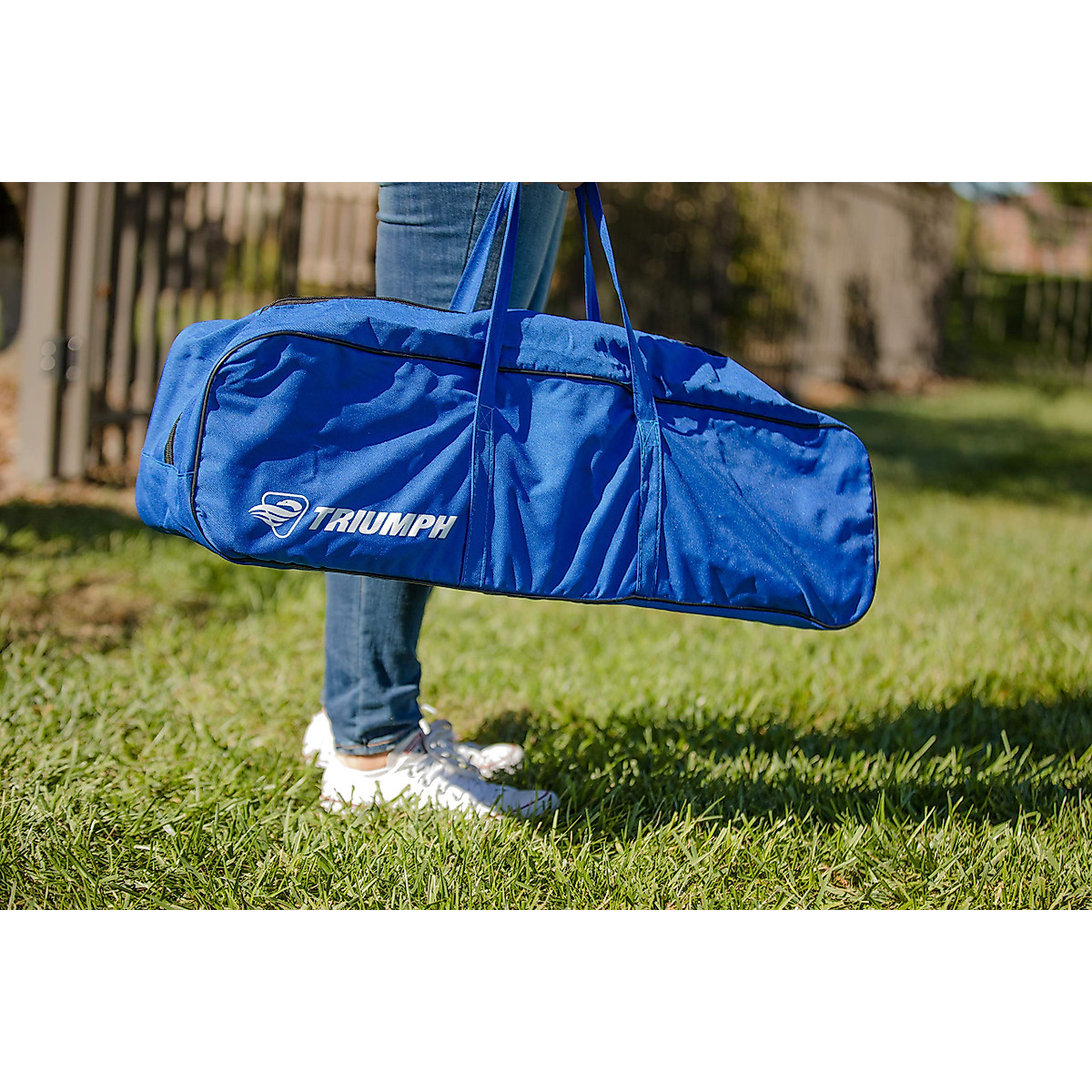 Triumph Sports Multi-Sport Versatile Combo Outdoor Game Net Set Includes Volleyball, Badminton, and Pickleball, Blue (35-7510-2)