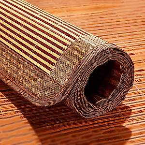 Bamboo Sleeping Mat,Cooling Mat Mattress,Traditional Chinese Summer Sleeping Rattan Pad Cooling Mattress Foldable Breathable Summer Sleeping Mat For Single Double Queen-size Bed-2 sides 1.5x1.95m(4.9x