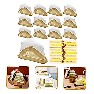 Abaodam 150 Sets Triangular Cake Box Slice Cheesecake Containers Sandwich Container Bento Sandwich Cake Tray Plastic Container with Lid Clear Mousse Container Cake Stand Mezzanine Pet