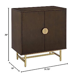Crosley Furniture Blair Bar Cabinet, Dark Brown/Gold