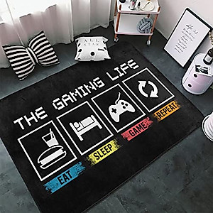 GAGNONLEE The Gaming Life Large Rugs Game Controller Floor Mat 3D Printed Modern Carpet for Gamer Bedroom Home Decor Non-Slip Area Rug 60 x 40 inch Style-4 60''x 40''（150x100cm）