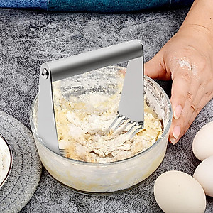 ISZW Dough Blender Pastry Cutter Set, Pastry Cutter Pastry Scraper Set, Stainless Steel Dough Pastry Scraper/Cutter/Chopper, Multipurpose Pizza/Biscuits/Dough Cutter, Professional Baking Dough Tools