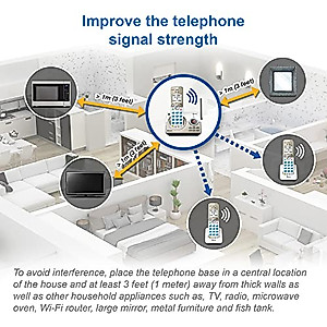 AT&T DL72319 DECT 6.0 3-Handset Cordless Phone for Home with Connect to Cell, Call Blocking, 1.8" Backlit Screen, Big Buttons, intercom, and Unsurpassed Range