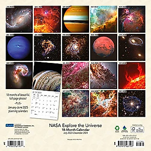 NASA Explore the Universe | 2024 12 x 24 Inch 18 Months Monthly Square Wall Calendar | Foil Stamped Cover | July 2023 - December 2024 | Plato | Space Cosmos Inspiration