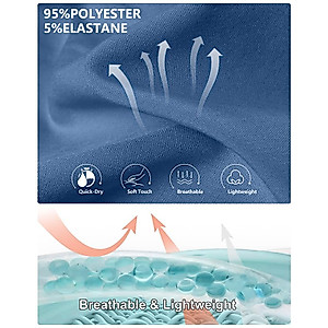 Pudolla Men's Workout Running Shorts with 3 Zipper Pockets Lightweight 7" Gym Shorts for Men Athletic Walking Hiking(Dusty Blue Medium)