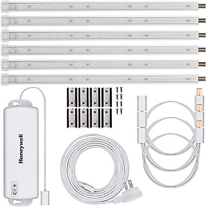 UltraPro 10in. Linkable LED Bright Strips, 6 Pack, 1650 Lumens, 2700K Warm White Light, Low Voltage, Under Cabinet Lighting, Strip Light, Flat Plug, 44415