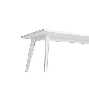 HON Basyx Commercial-Grade Executive Desk, Angled Metal Legs, 55", White