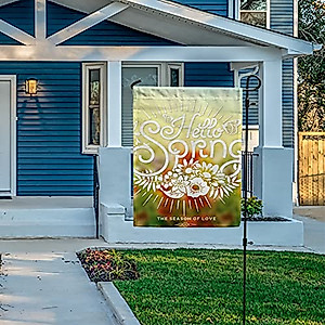 My Little Nest Seasonal Garden Flag Hello Spring Vertical Garden Flags Double Sided for Home Farmhouse Yard Holiday Flag Outdoor Decoration Banner 12"x18"