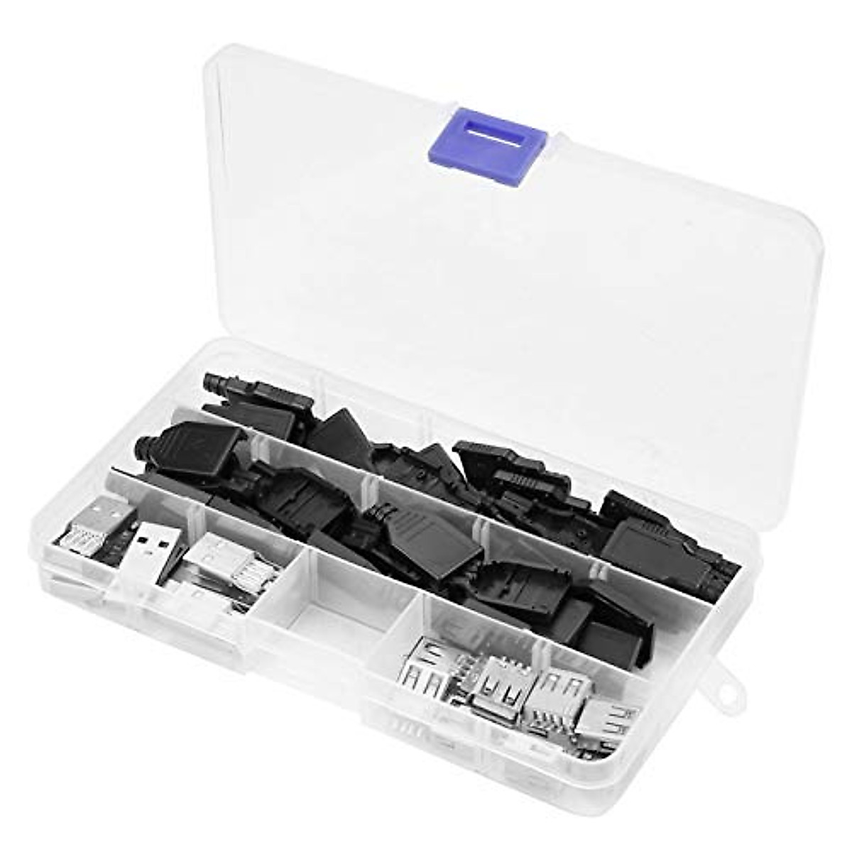 Tomantery 4 Pin Female Connector Good Conductivity Brass Contacts for Electronic Experiment