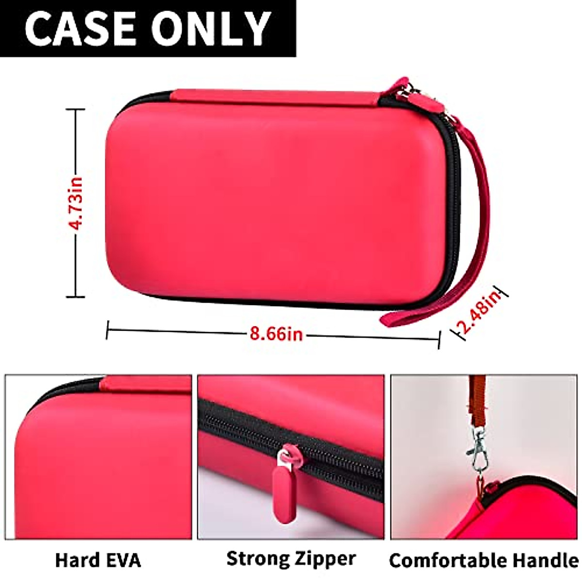 Graphing Calculators Case Compatible with Texas Instruments TI-84 Plus/TI-83 Plus CE Color Calculator, Storage Holder for TI-89/for Casio fx-9750GIII for TI-30XS for Cables, Pens, Pencil-Red,Box Only