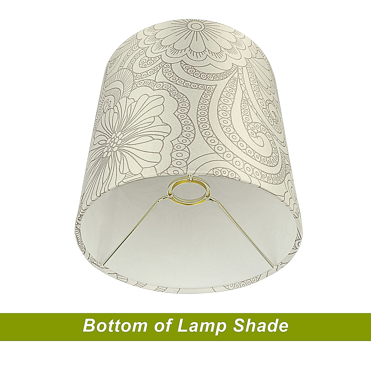 Aspen Creative 58402, Drum Uno Lamp Shade, White & Grey, 10" Top x 10" Bottom x 10" Height, Slip UNO 36mm