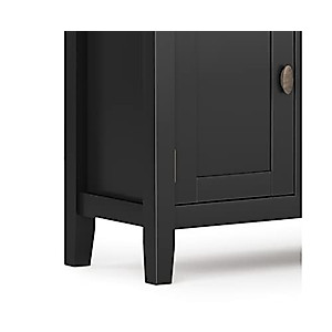 SIMPLIHOME Redmond SOLID WOOD Universal TV Media Stand, 72 inch Wide , Farmhouse Rustic, Living Room Entertainment Center, Storage Shelves and Cabinets, for Flat Screen TVs up to 80 inches in Black