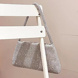 cuiab rhinestone purse，silver purse，evening bag，sparkly purse，glitter purse，rhinestone bag，silver clutch