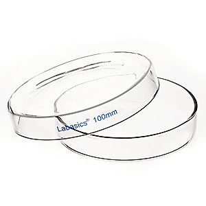 Labasics 10pk Glass Petri Dishes, 100x20 mm Autoclavable Borosilicate Glass Cell Culture Dishes Petri Dishes with Clear Lid for Laboratory