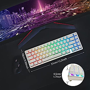 tieti 2.4GHz Wireless/Bluetooth/Mechanical Gaming Keyboard, Hot Swappable Keyboard with RGB Backlit, Full Keys Programmable, 4200mAh Battery, Cherry MX Red Switches