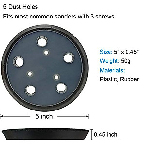 5-Inch 5 Holes Hook and Loop Sander Pad Standard Replacement Pad for Porter Cable 333 and 333VS Random Orbit Sanders Porter Cable OE # 13904/13909 (1), RSP29, Model 333 Sander