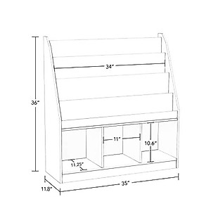 RiverRidge Kids 4 shelves Three Cubbies Bookrack, White (02-251)