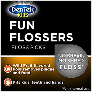 DenTek Kids Fun Flossers, Limited Edition Monster Flossers, 75 Count (Pack of 3)(Packaging May Vary)