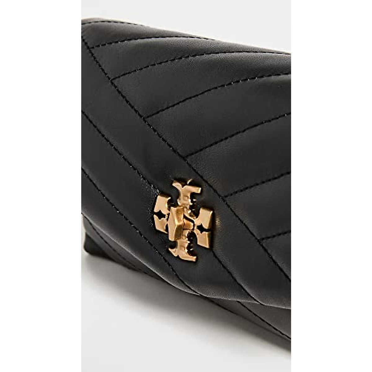 Tory Burch Women's Kira Chevron Chain Wallet, Black, One Size