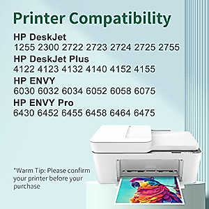 67XL Ink Cartridges Black&Color Combo Pack Remanufactured Replacement for HP 67 Ink HP67 HP67XL for HP 2723 2724 2725 2755 4122 4123 4140 4152 4155 6032 6034 6052 6058 6455 6458 6475