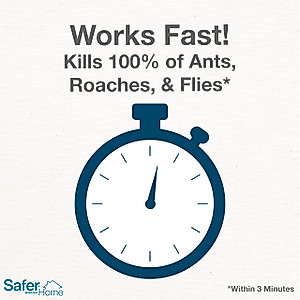 Safer Brand Safer Home SH111 Indoor Ant, Roach, Spider, Fly, Silverfish & Flea Killer Spray – CFC Free Aerosol Made with Natural Oils – 13.25 oz, 13.25 Ounce (Pack of 1), Blue