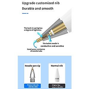 Compatible with Upgraded Pen Pencil Tips fits for Apple 2nd 1st Gen iPad Pro Pencil, Replacement iPencil Nibs for iPad Pro Pencil,No Wear Out Fine Point Precise Control Resistance Clear&Pink