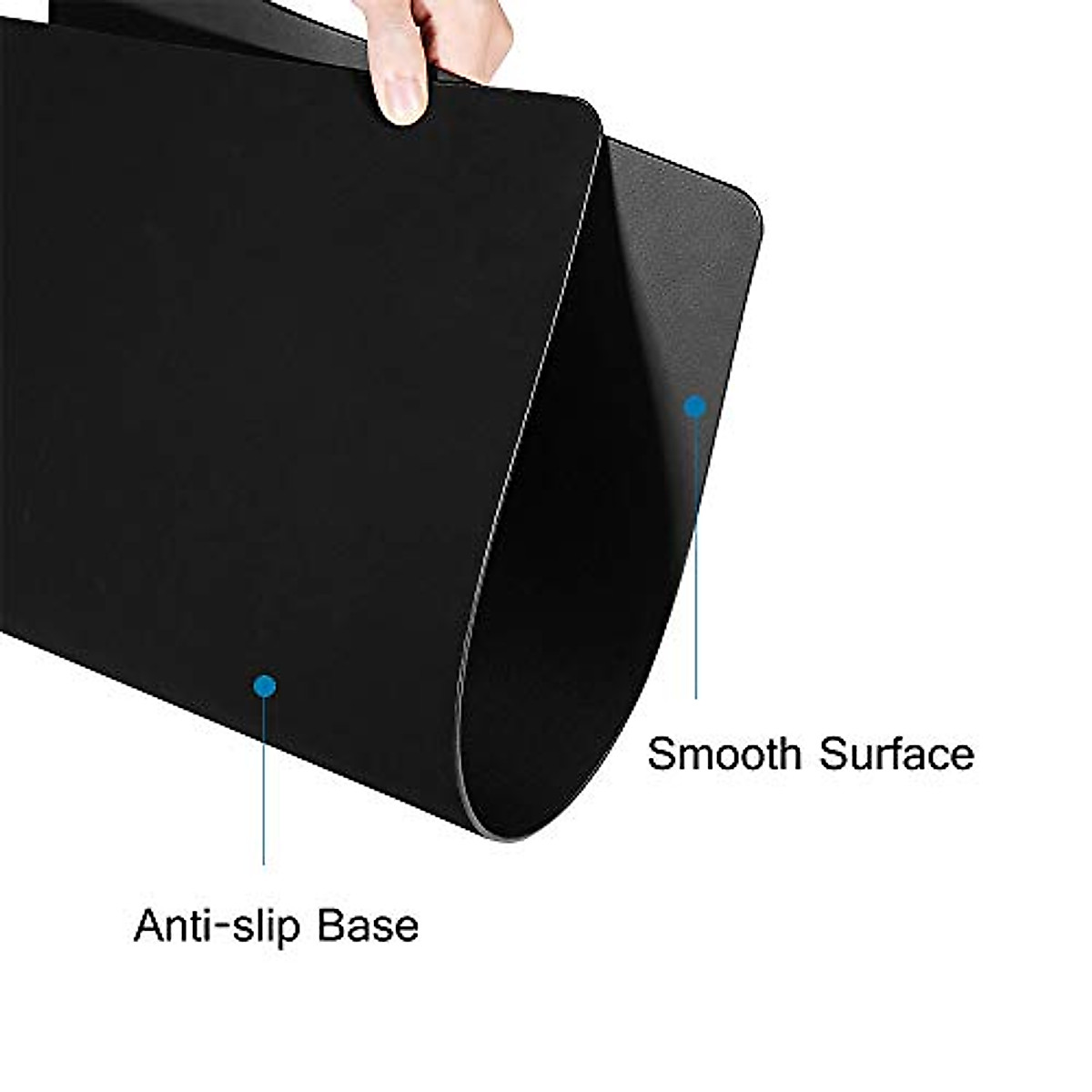 MONYES Thick Desk Pad Protector, PU Leather Desk Mat Blotters, Black Laptop Mat for Office/Home (36" x 20")