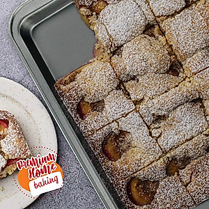 Boxiki Kitchen 3 Pcs Non Stick Steel Baking Pans Set with 8X8 Square Cake Pan, Baking Sheet & Bread Pan for Baking -