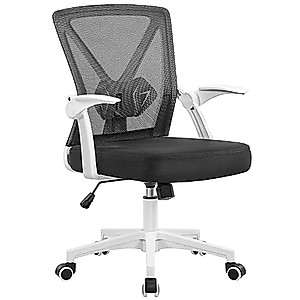 Adjustable Ergonomic Mesh Office Chair with 90° Flip-up Armrests for Home Office, Black