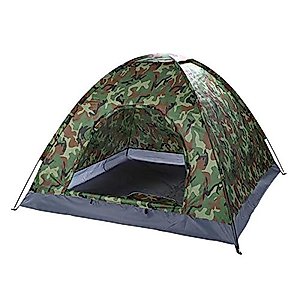 3-4 Person Camping Tent Waterproof Pop-Up Outdoor Sports Tent with Carrying Bag UV Protect Sun Shelter Army Camouflage Print for Outdoor Travel Picnic Hiking Climbing Fishing