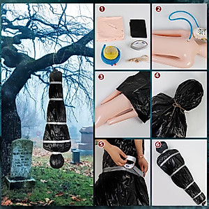 5 FT Hanging Corpse Dead Victim Props Halloween Decorations, Inflatable Halloween Decorations Outdoor, Halloween Inflatable Yard Decorations Halloween Props, Haunted Creepy House Halloween Decor Set