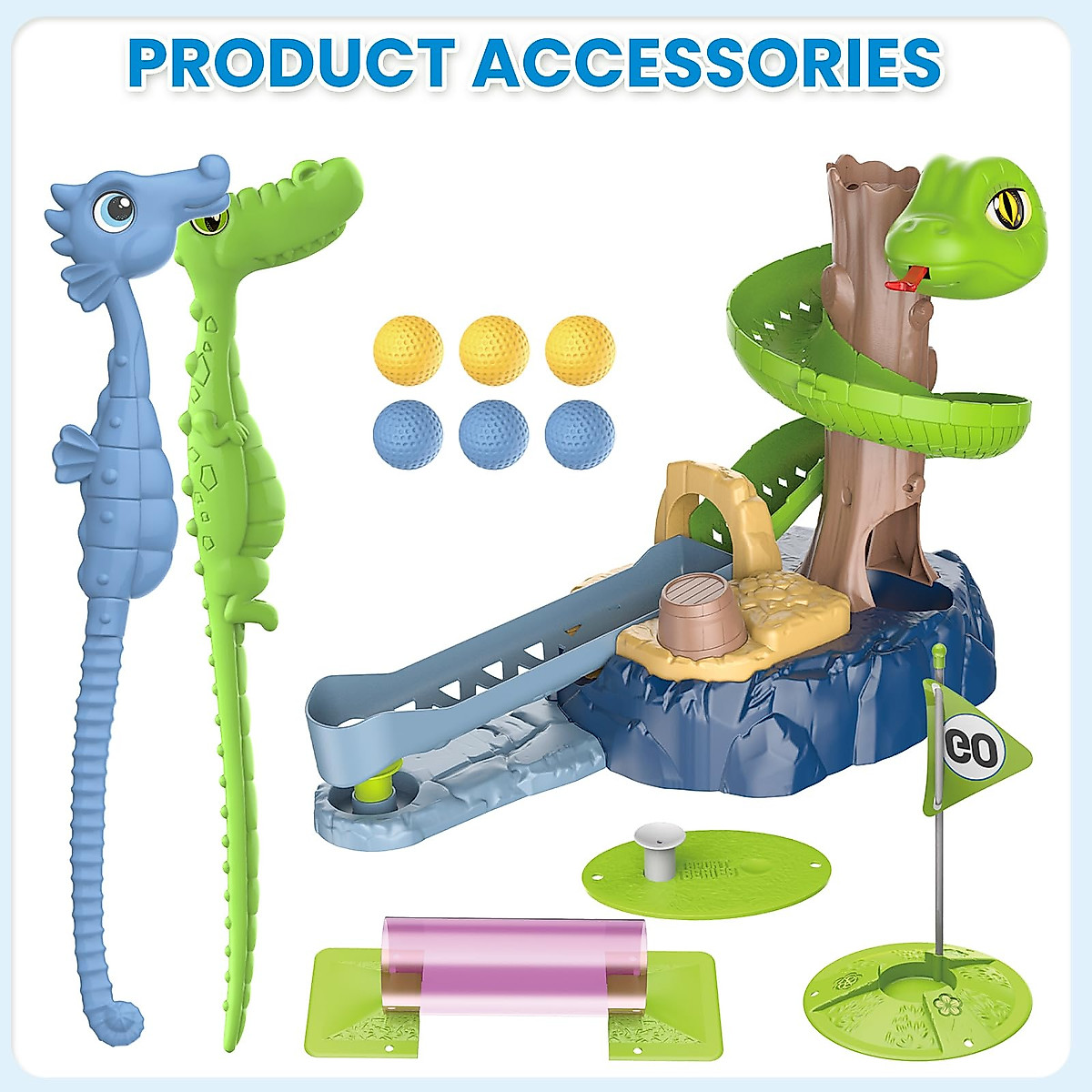 JONEG Kids Golf Set Toys for 3 4 5 Years Old, Toddler Golf Sets, Kid Golf Clubs, Outdoor Toys for Toddlers Age 3-5, Baby Golf Set, Gifts for 3 4 5 6 7 8 Year Old Boys Girls